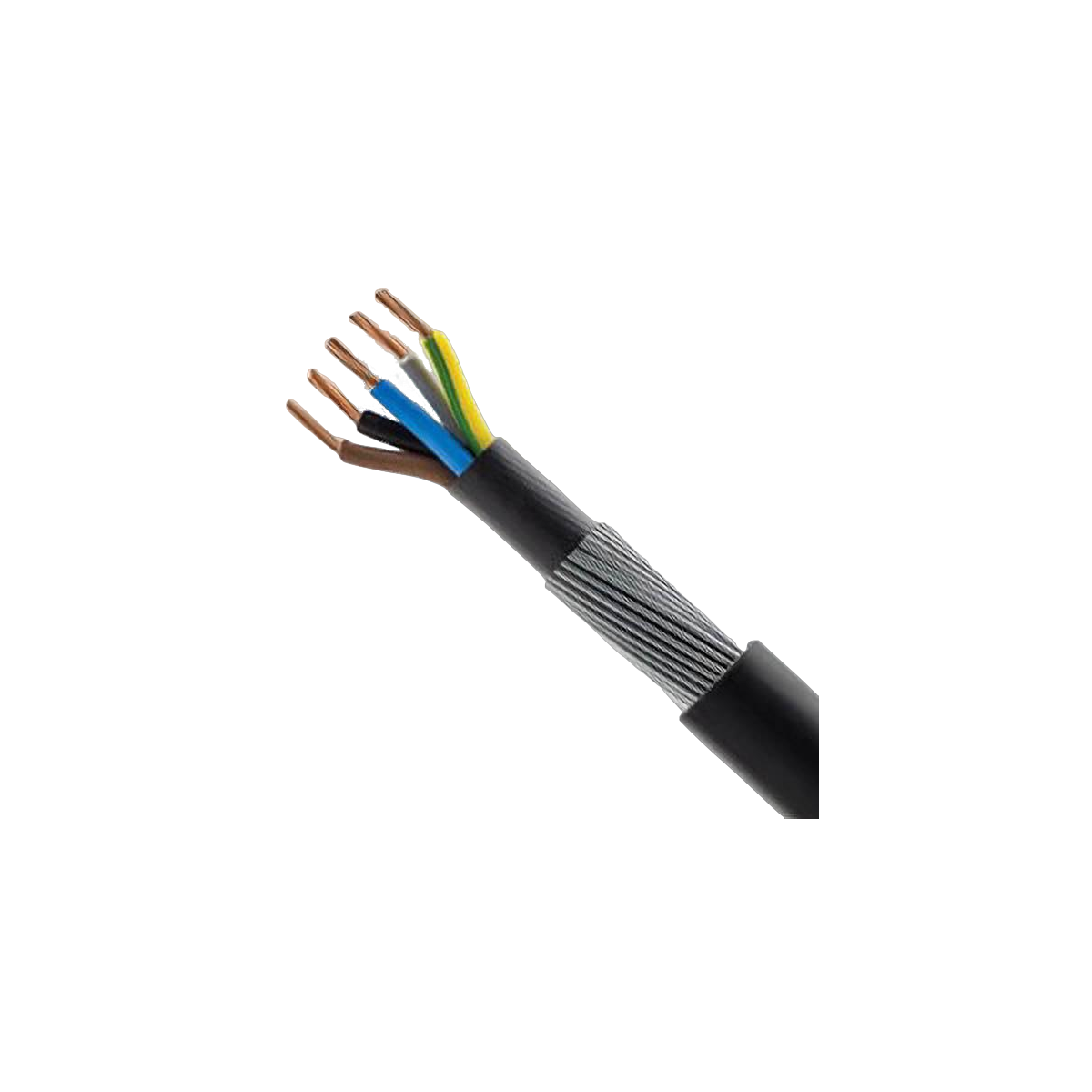 6945X2 5 BASEC Approved 6945X Black 5 Core Steel Wire Armoured Cable 2 6945X2 5 BASEC Approved 6945X Black 5 Core Steel Wire Armoured Cable 2