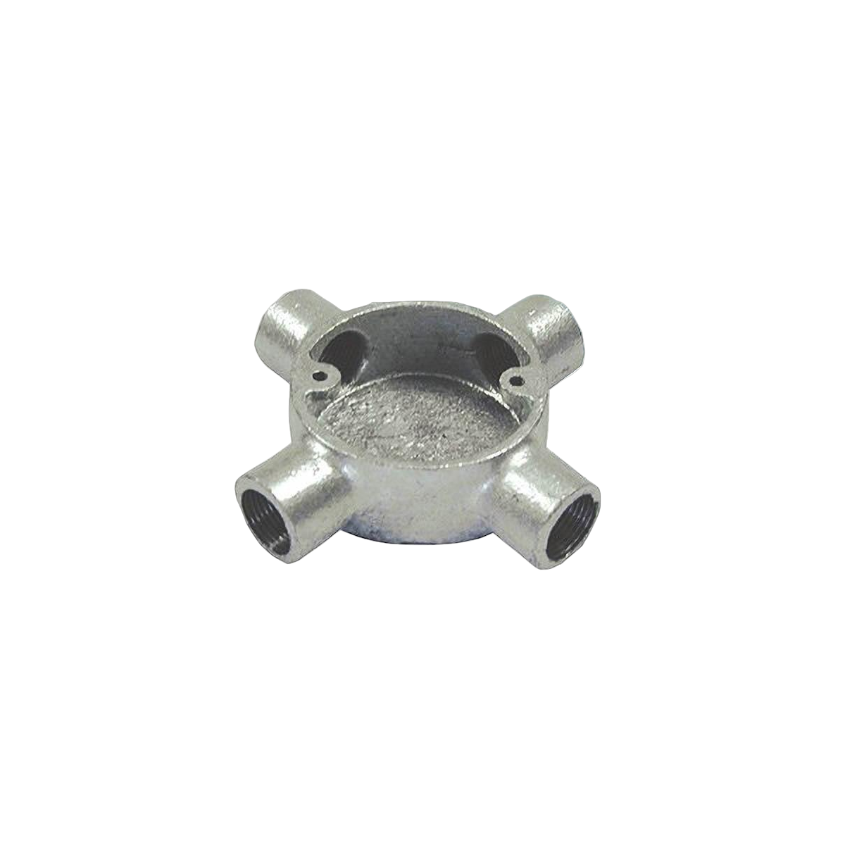 CF204G Galvanised Steel Circular Intersection Box (4 Way) 20mm - Shop4 Electrical