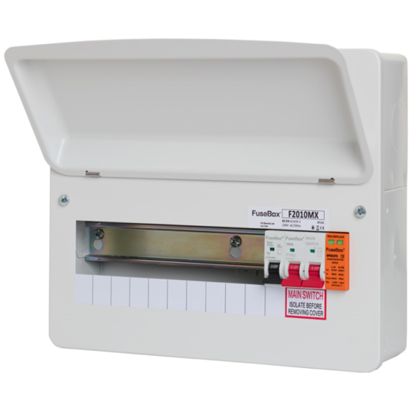 FuseBox F2010MX 10 Way Consumer Unit With 100A Main Switch 32A MCB ... FuseBox F2010MX 10 Way Consumer Unit With 100A Main Switch 32A MCB ...