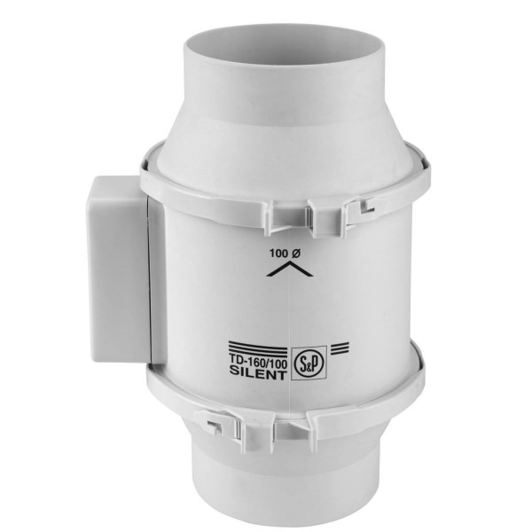 Envirovent SILMV160/100T Silent MV White Low Noise In-Line Mixed Flow ...