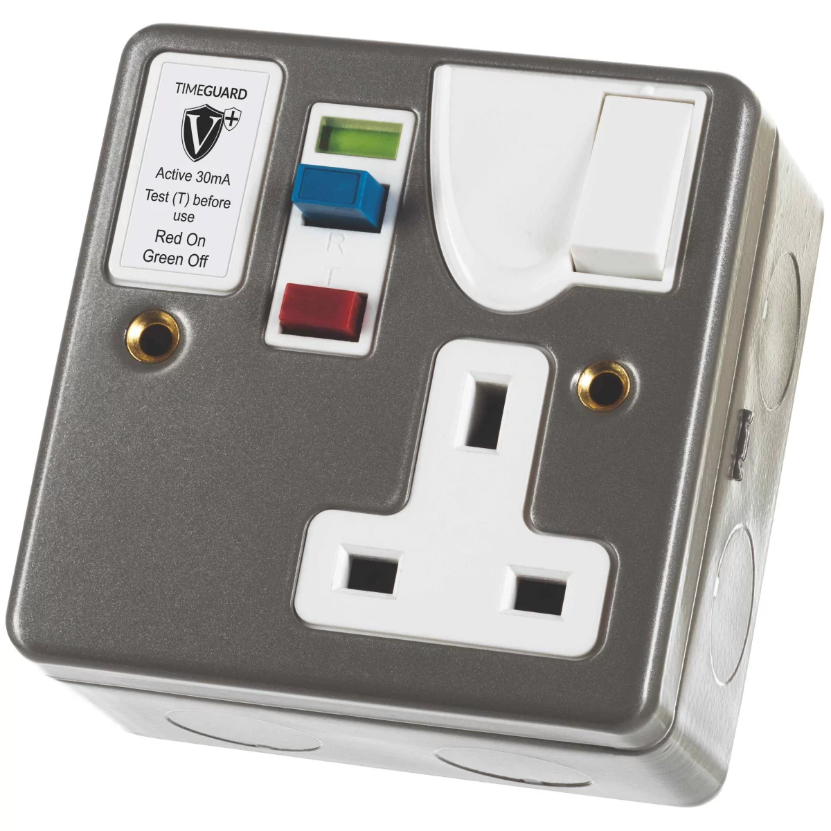 Timeguard RCD03MAVN Valiance Metalclad 1 Gang Non-Latching RCD Socket ...
