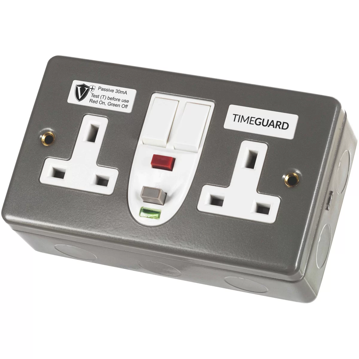 Timeguard RCD08MPVN Metalclad 2 Gang Latching RCD Socket 13A - Shop4 ...