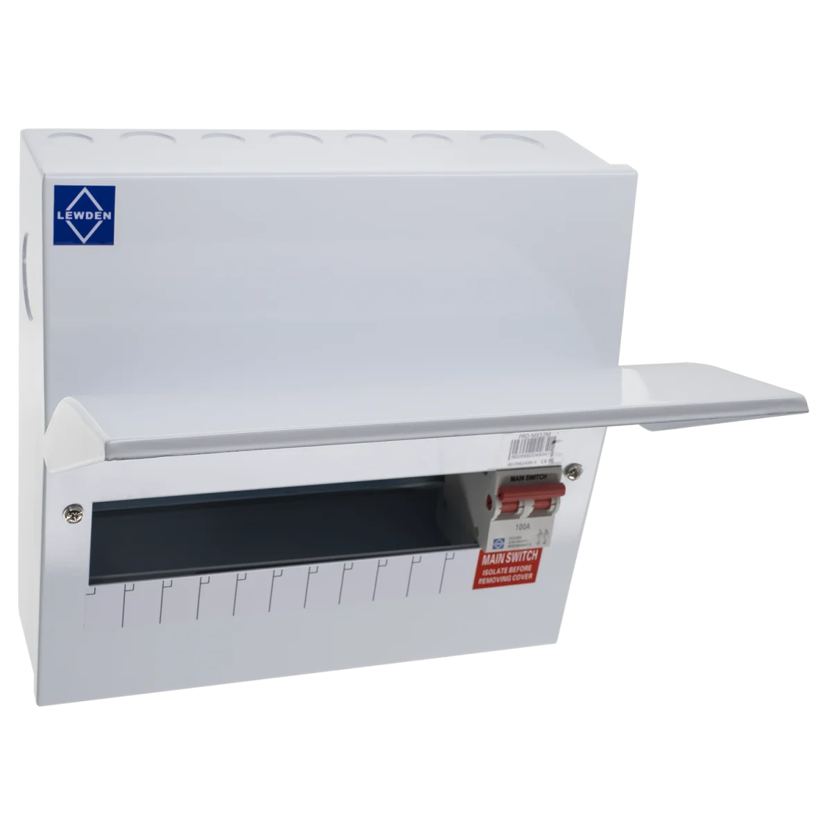 Lewden PRO-R04M White 2 Way Consumer Unit with 100A Main Switch - Shop4 ...
