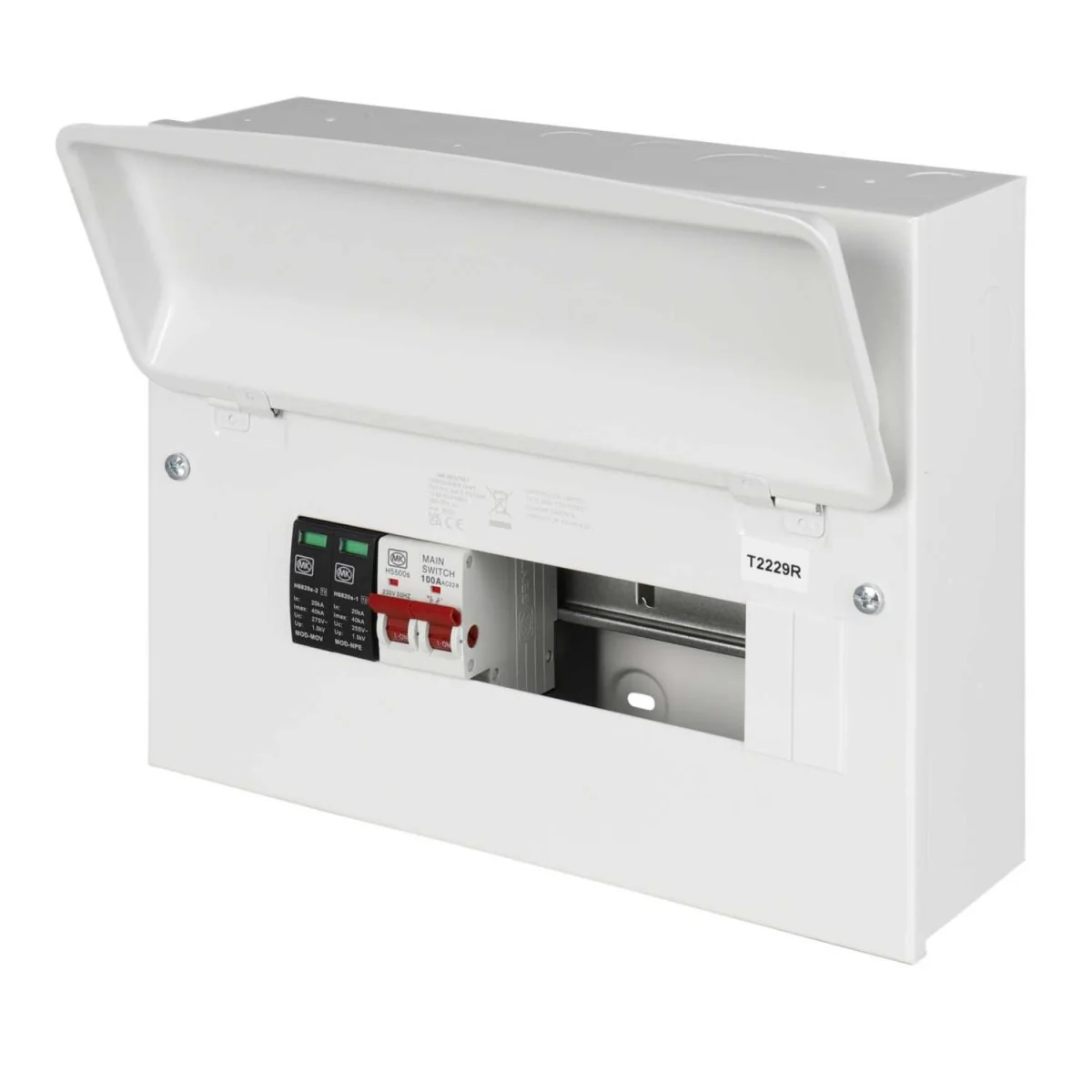 MK Sentry YS5712SMET 12 Way Consumer Unit + M/Switch & SPD 100A - Shop4 ...