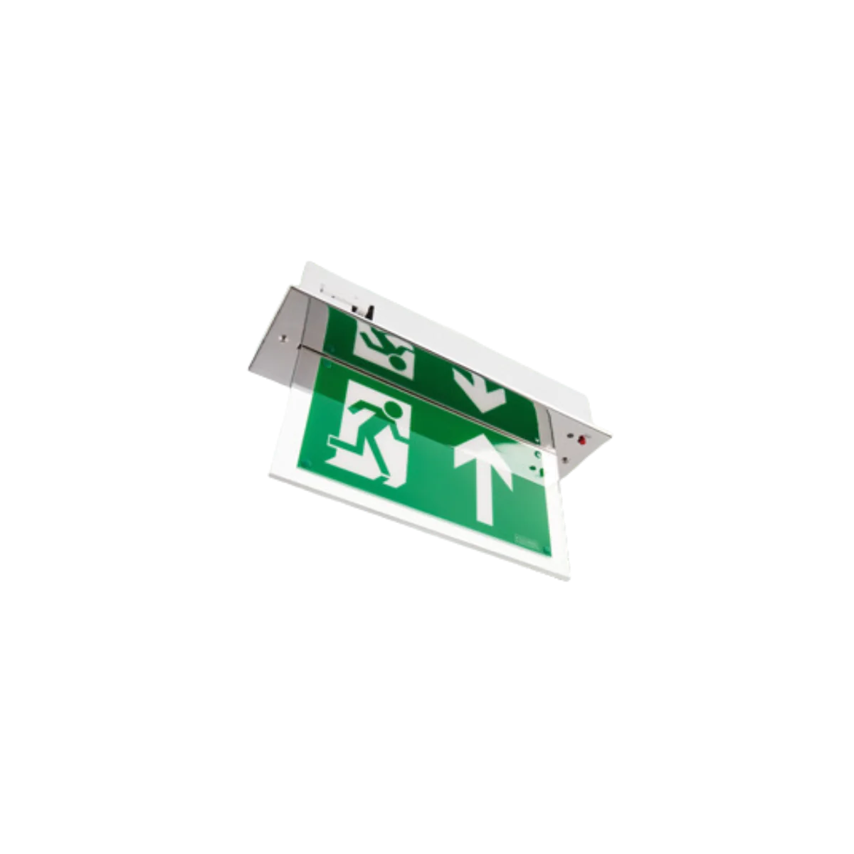 Channel E/CHVL/M3/L/CHST Chrome Flush LED Exit Sign - Shop4 Electrical