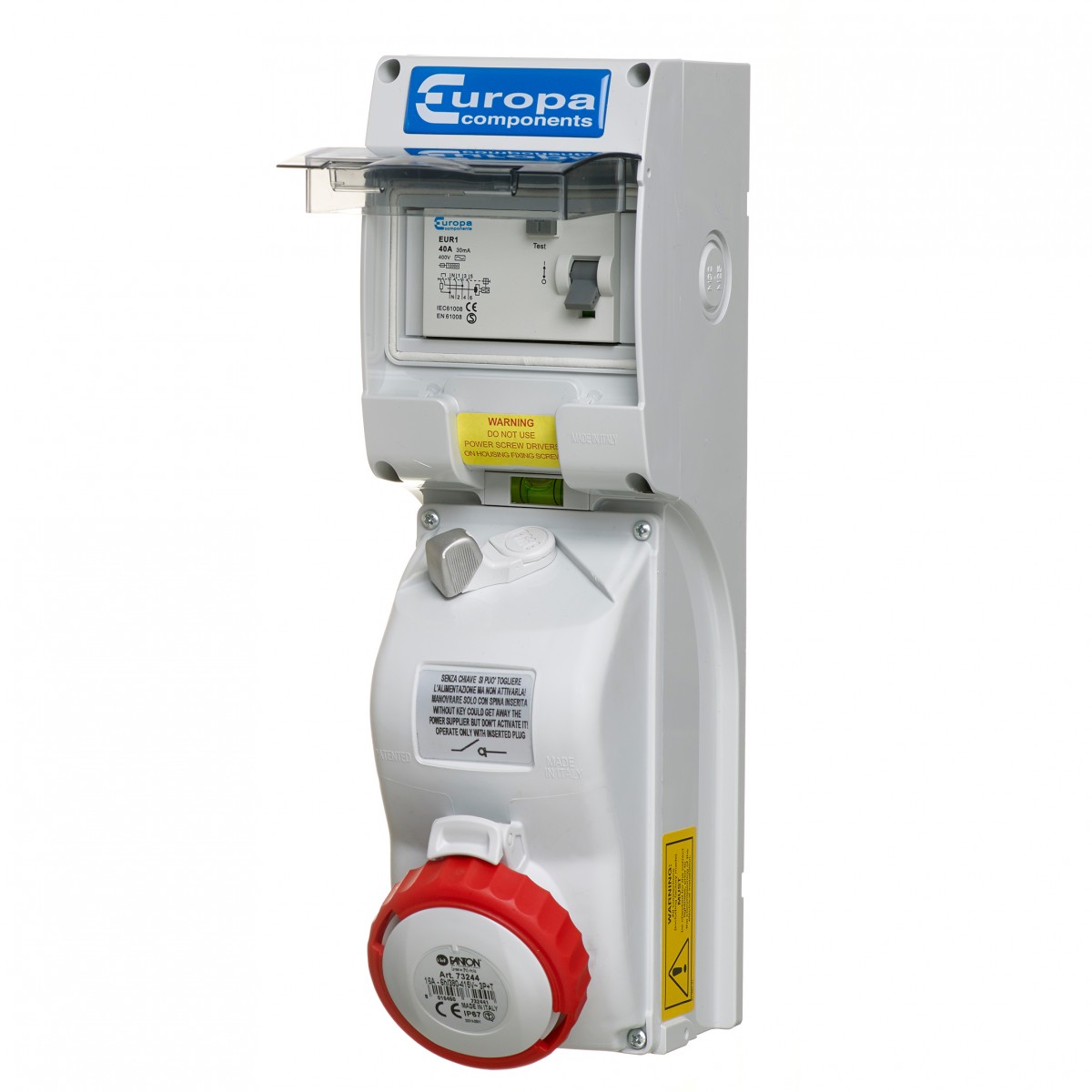 Europa SISRAW324V Interlocked RCCB Protected Switch Socket 3P+E Type A ...