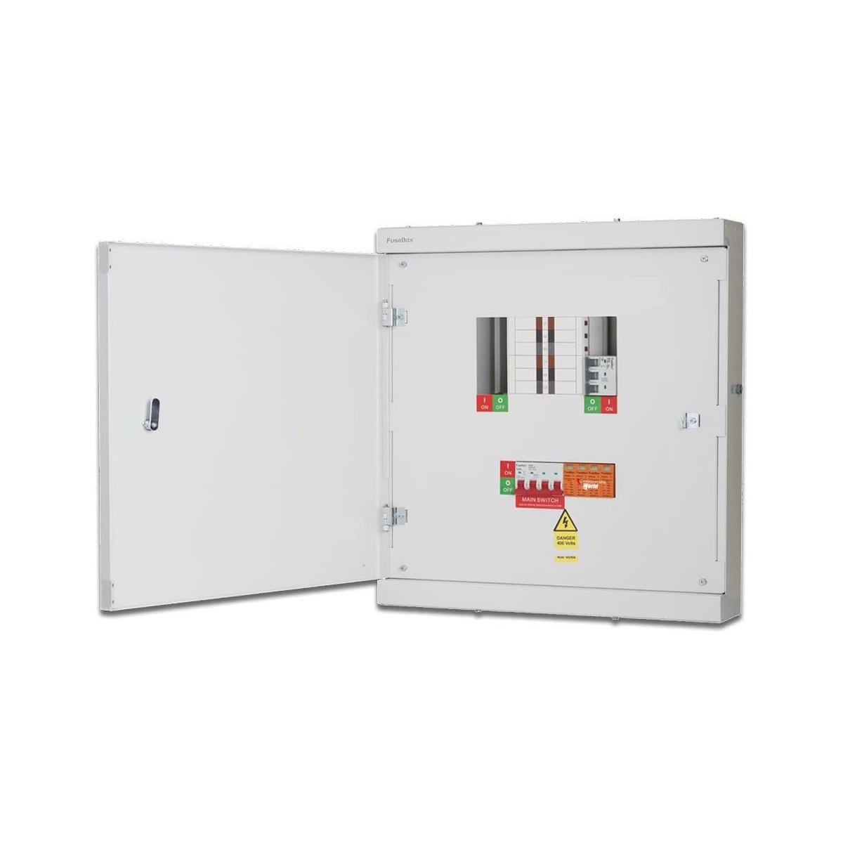 FuseBox TPN03FBX 3 Way TPN Distribution Board with Main Switch & SPD ...