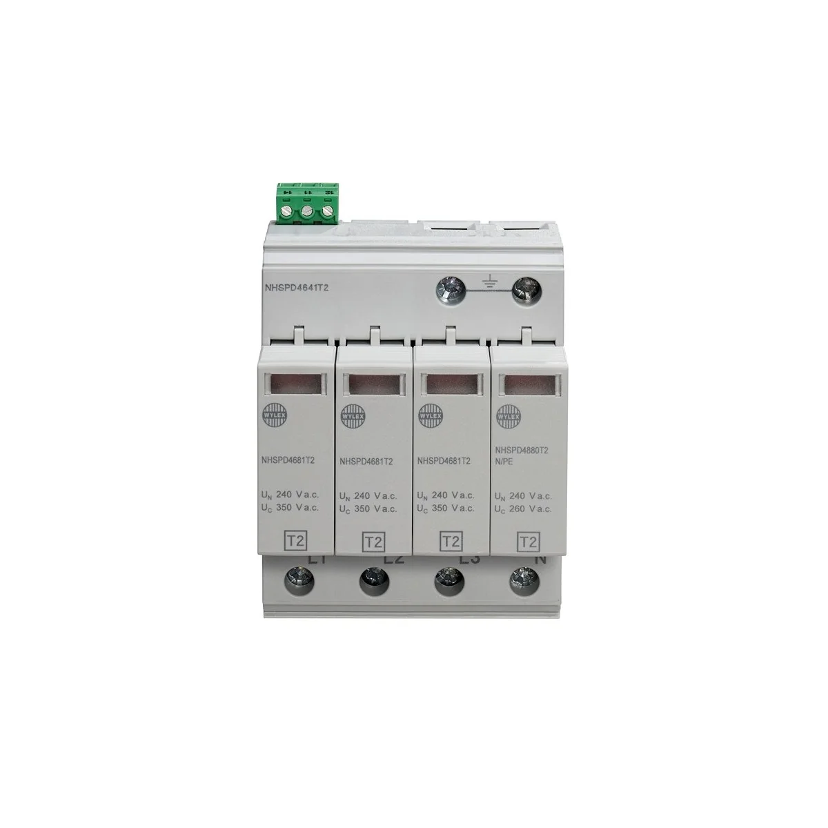 Wylex NHSPD4641T2 Type 2 SPD 4 Module for 3P 5-Wire Systems - Shop4 ...