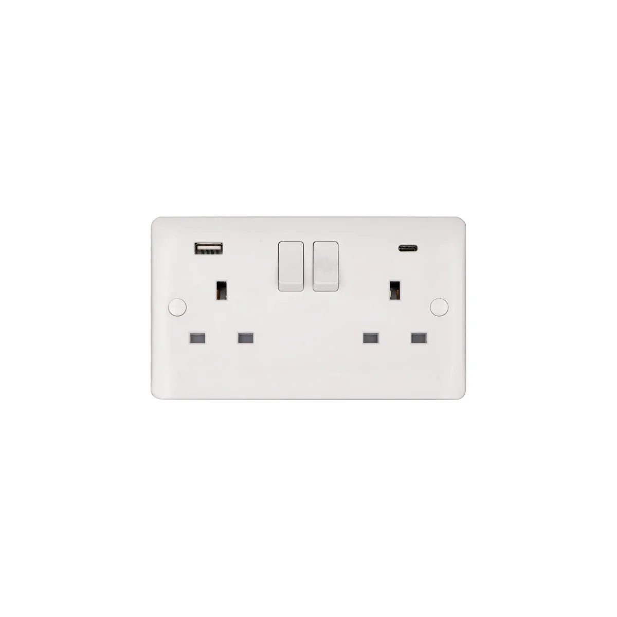 Deta VP1289 Vimark Pro White Socket 2 Gang Switched with 2x USB 13A ...