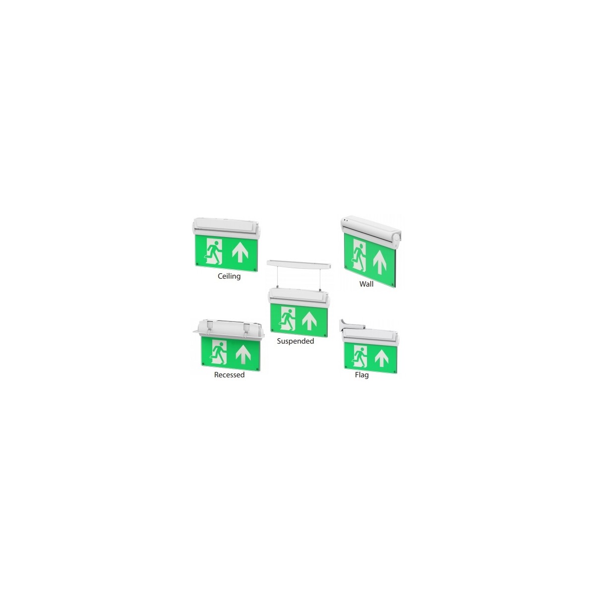 Channel E/5IN1/LI 5 in 1 3W LED Exit Sign IP50 230V - Shop4 Electrical