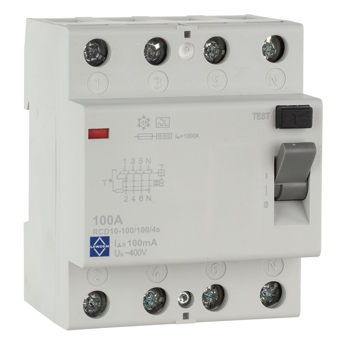 Lewden RCD10-100/100/4S Type A 4P RCD 100A 100mA - Shop4 Electrical