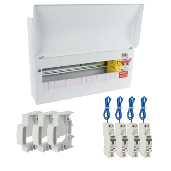 Lewden 14 Way Consumer Unit Kit Supplied with 100A Main Switch, Type 2 ...