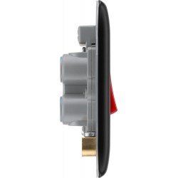 BG Electrical NFB74 Nexus Metal Matt Black 45A Square Plate Double Pole ...